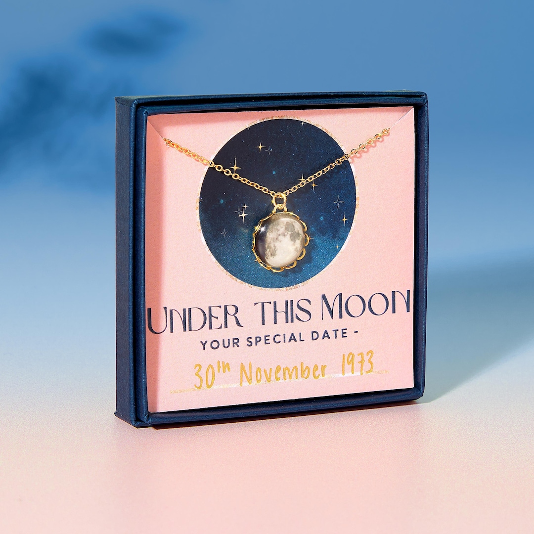 Under This Moon Custom Moon Phase Necklace | Lucent Studios - Etsy