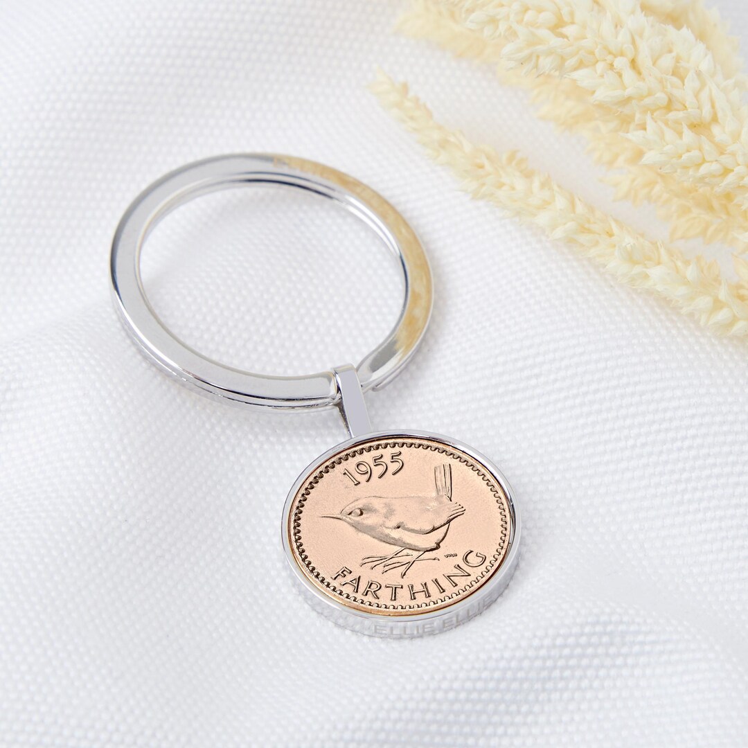 Farthing 1955 70th Birthday Coin Keyring - Etsy Australia