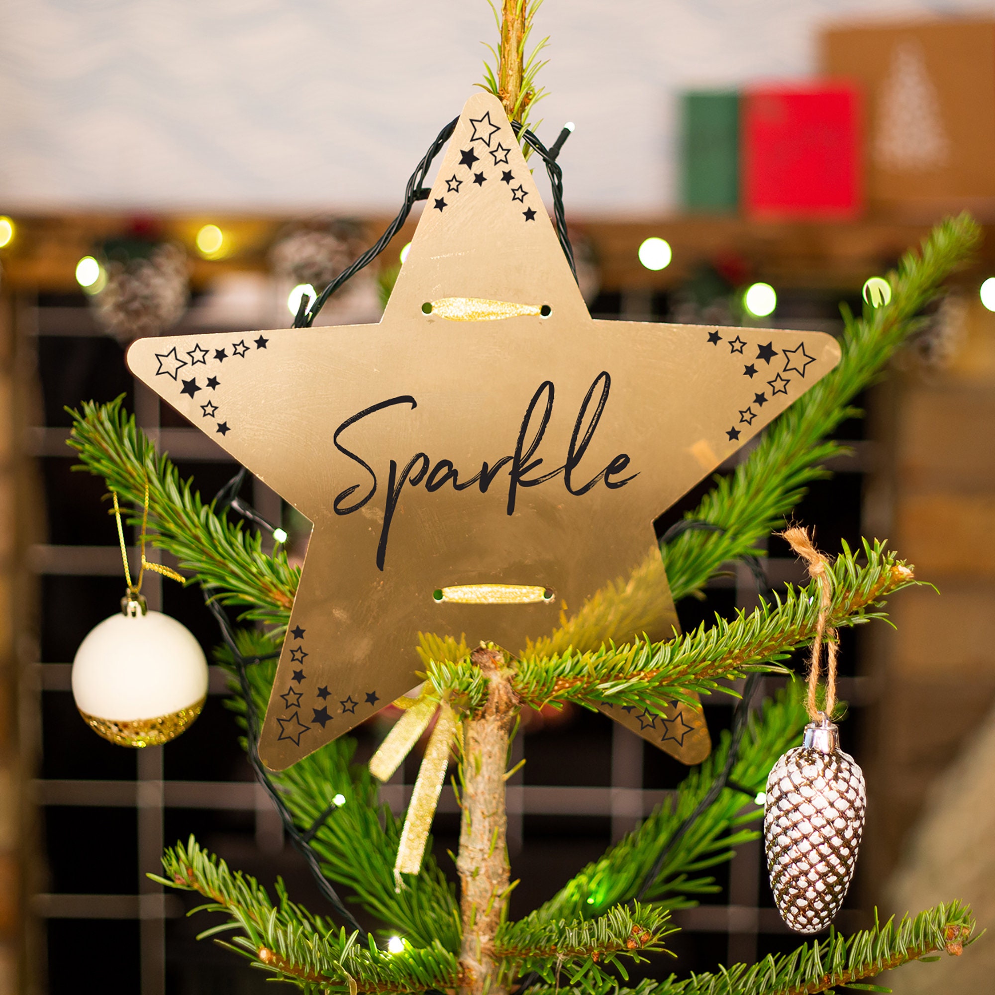 Sparkle Gold Star Christmas Tree Topper | Etsy