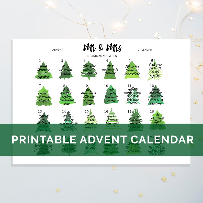 Digital Download "mr & Mrs Christmas Activities" Newlywed's Printable ...