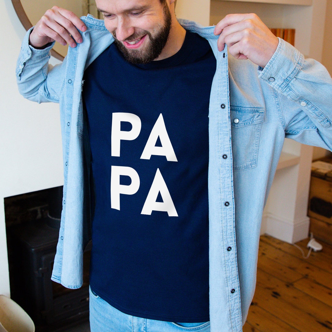 Slogan Dad 'PAPA' Men's T-shirt - Etsy