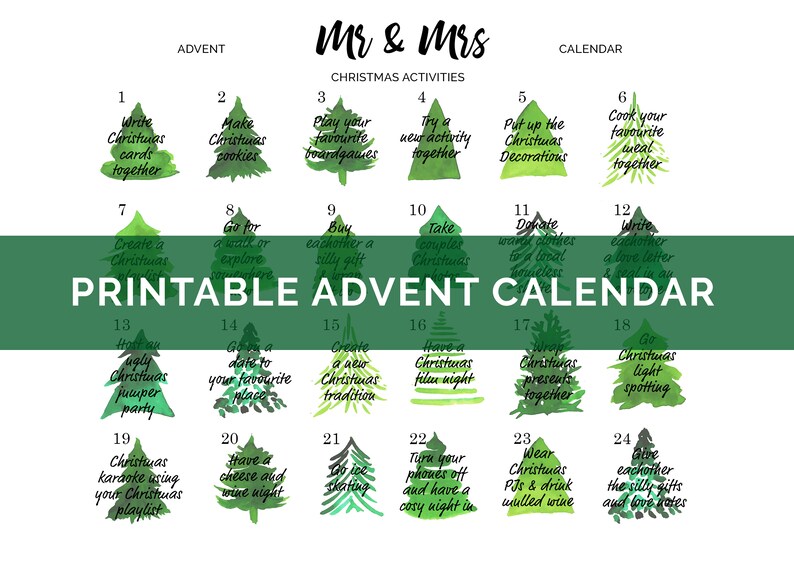 Digital Download "mr & Mrs Christmas Activities" Newlywed's Printable ...