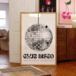 Disco Ball Print, 70s Wall Art, Trendy Disco Poster, Funky Wall Art ...