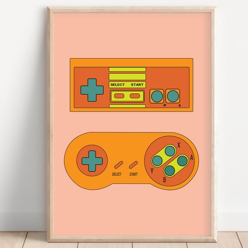 Video Game Decor Game Controllers Video Game Art Retro | Etsy