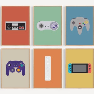 Video Game Decor PRINTABLE Video Game Poster Set of 6 Prints Game Room ...