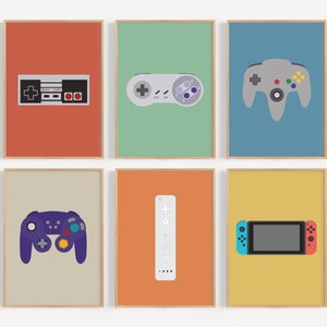 Video Game Art, Game Room Decor, Video Game Controllers Print, Gifts ...