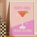 Retro Cocktail Sign, Colourful Bar Cart Decor, Retro Cocktail Posters ...