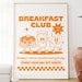 Breakfast Club Print, Retro Diner Poster for Kitchen, Retro Food Poster ...