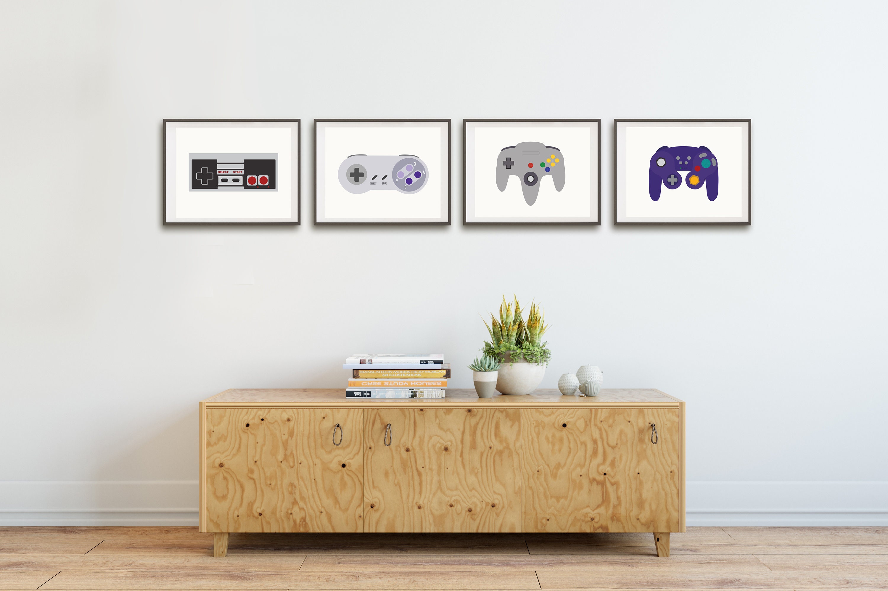 Video Game Art Retro Gaming Art Video Game Controllers | Etsy