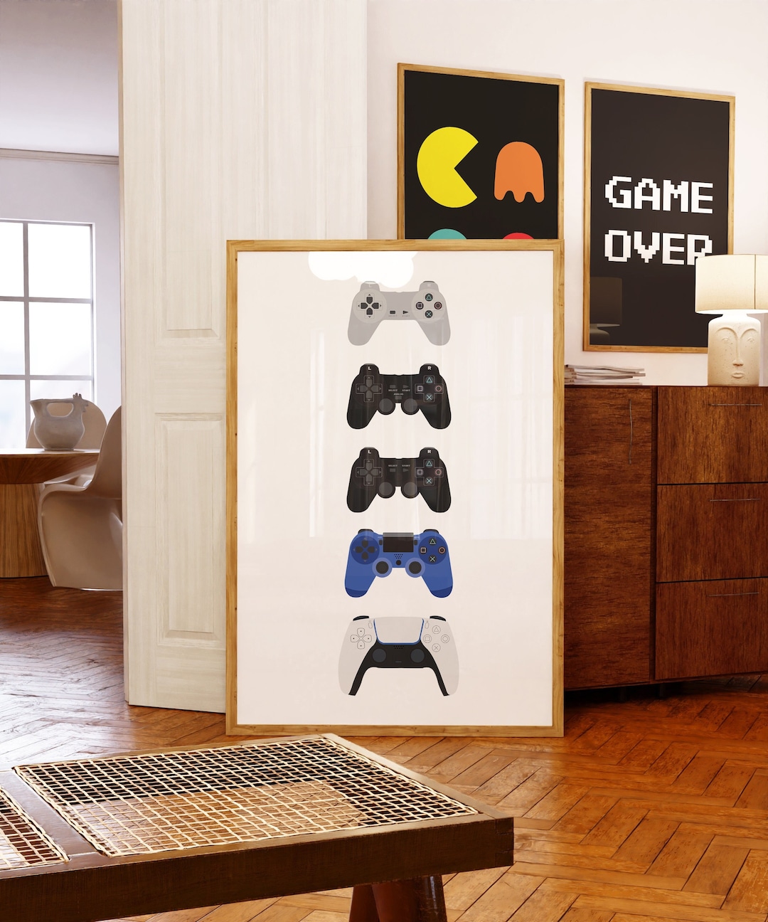 Video Game Controllers Print, Game Room Decor, Video Game Art, Gaming ...