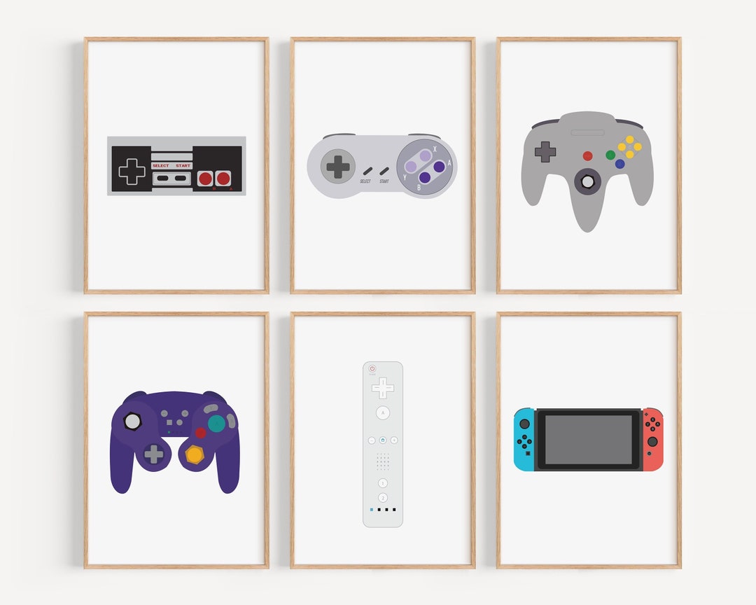 Video Game Art - Gaming Gifts - Set of 6 Prints - Game Room Decor ...