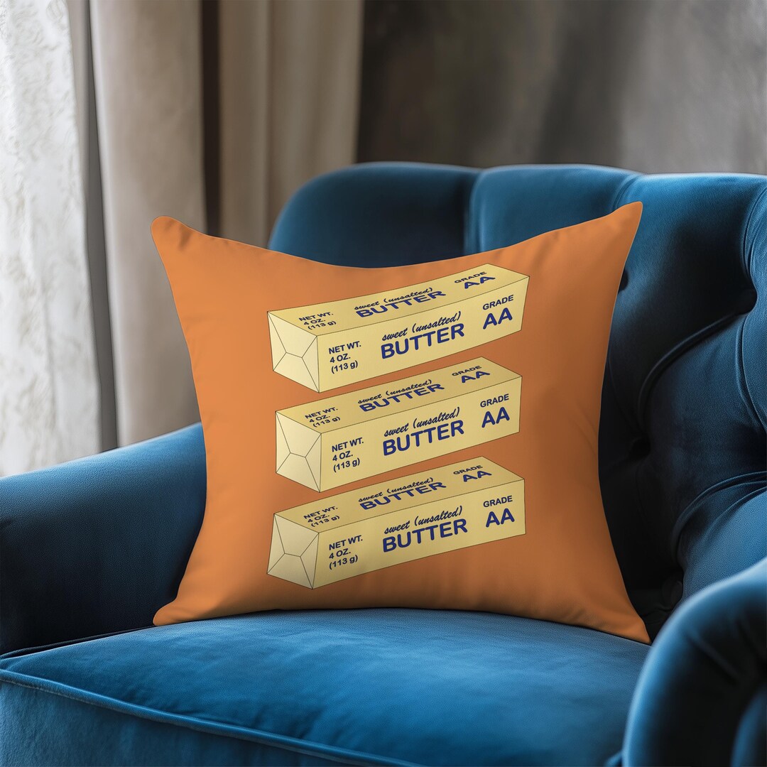 Butter Pillow, Retro Butter Print, Retro Throw Pillow, Butter Decor ...
