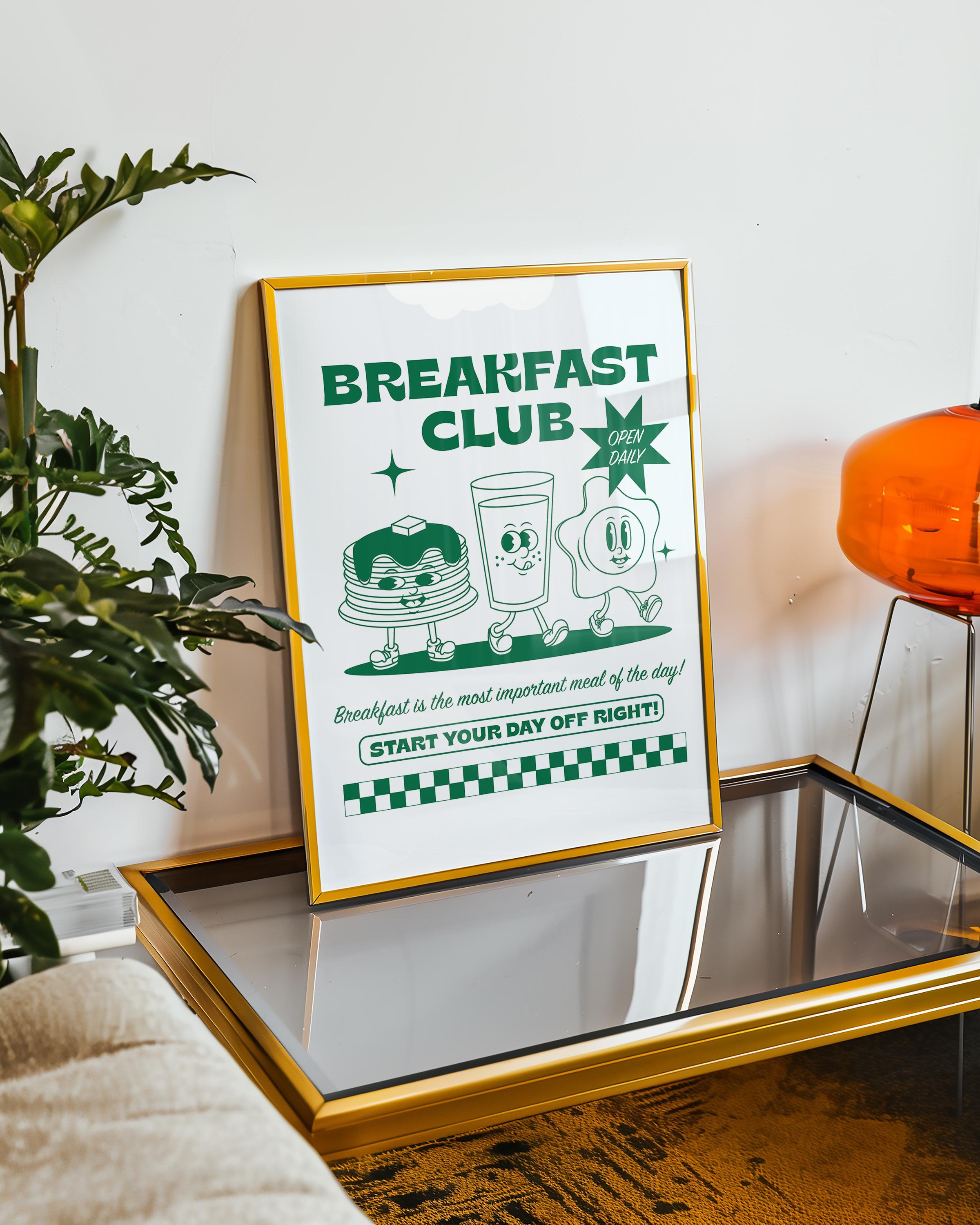Breakfast Club Print, Retro Character Print, Retro Diner Poster, Cool ...