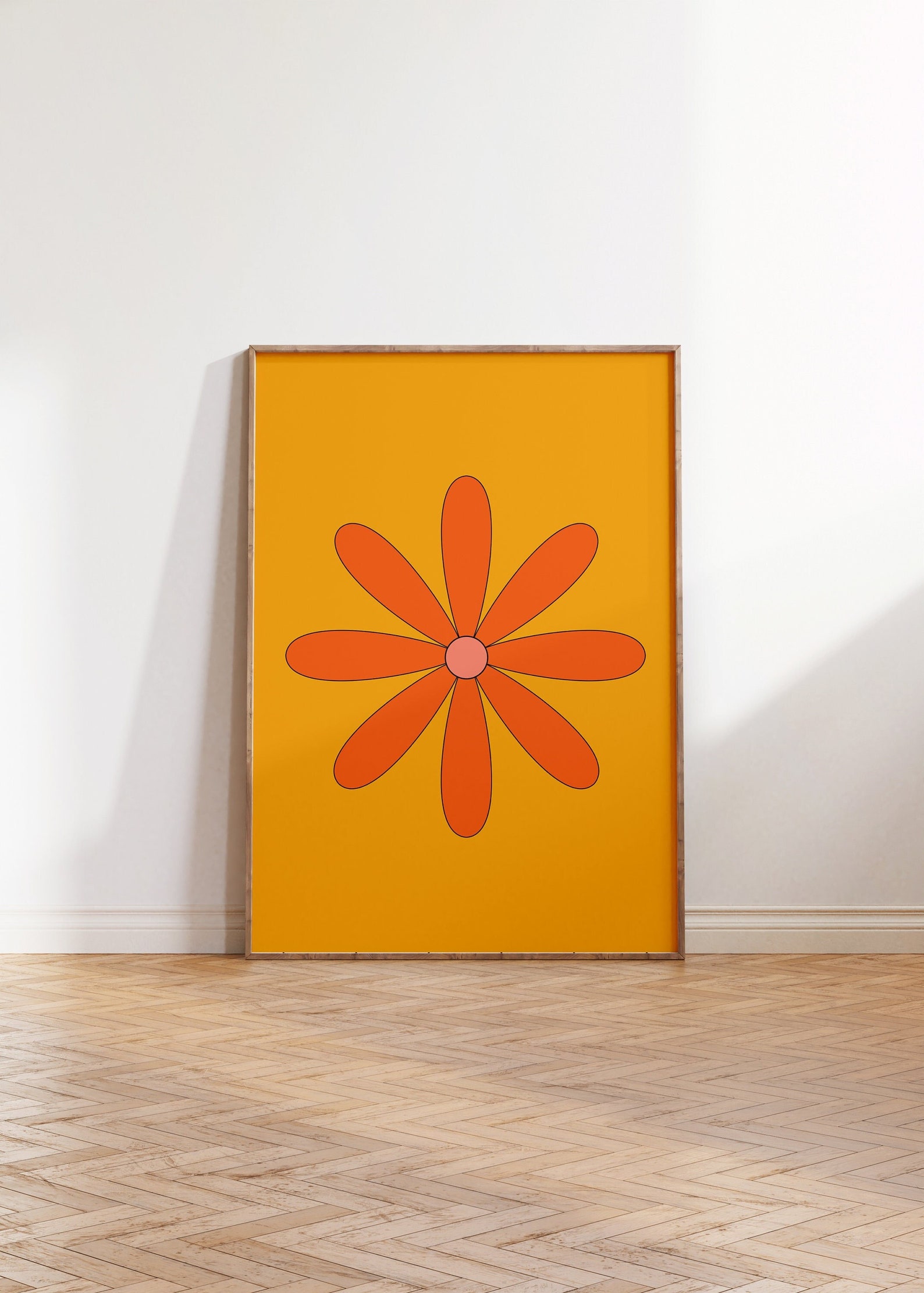70s Daisy Poster 70s Wall Art Daisy Print Mid-century - Etsy