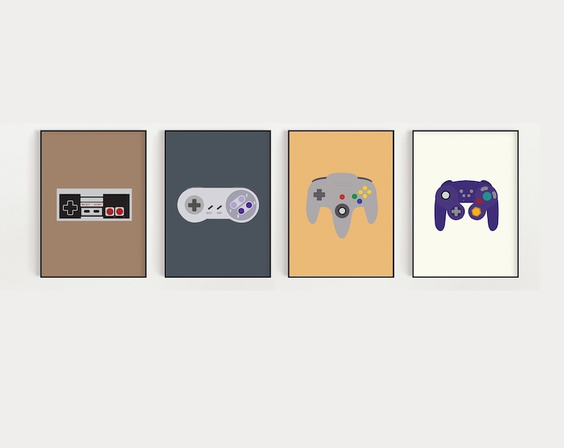 Gaming Art Video Game Controller Prints Retro Video Game | Etsy