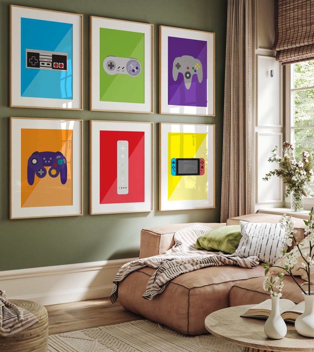 Classic Video Game Controller Prints, Gift for Gamer, Game Room Decor ...
