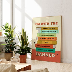 Banned Books Poster, Literary Gift, Book Lover Gift, Literary Poster ...