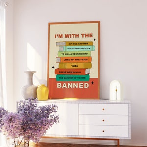 Banned Books Poster, Literary Gift, Book Lover Gift, Literary Poster ...
