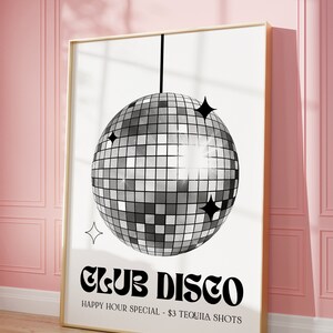 Disco Ball Print, 70s Wall Art, Trendy Disco Poster, Funky Wall Art ...
