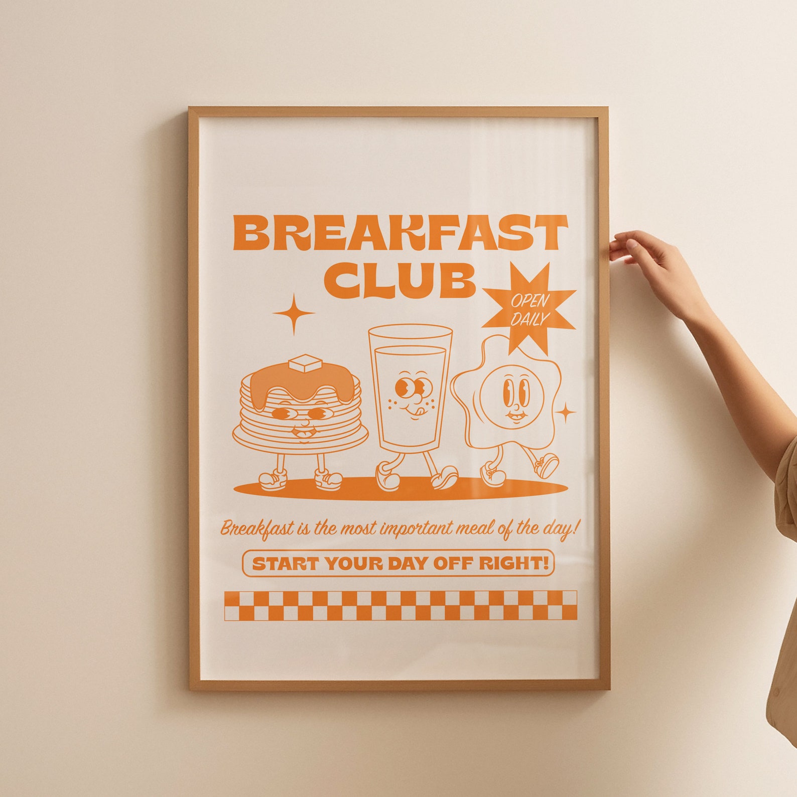 Breakfast Club Print, Retro Diner Poster for Kitchen, Retro Food Poster ...
