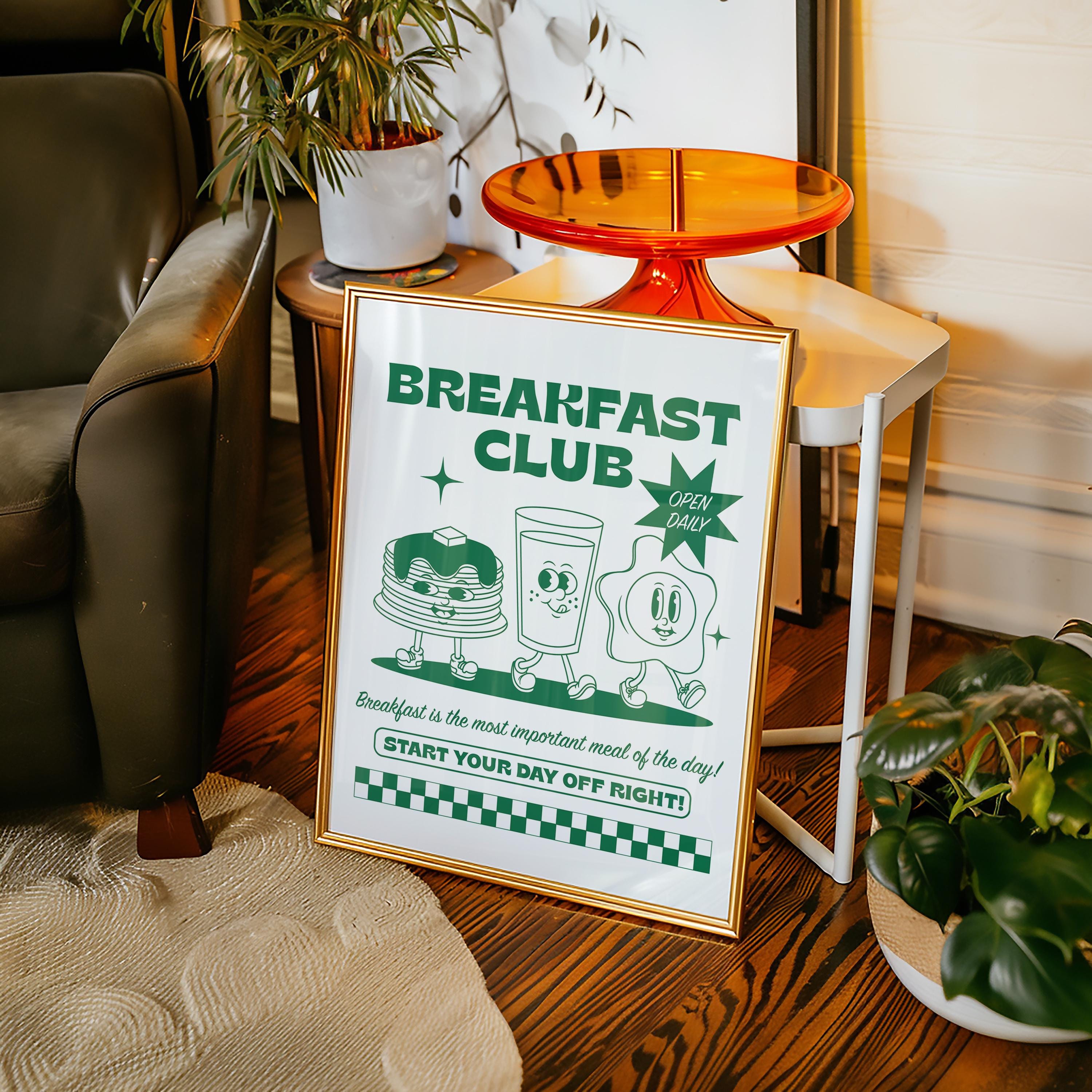 Breakfast Club Print, Retro Character Print, Retro Diner Poster, Cool ...