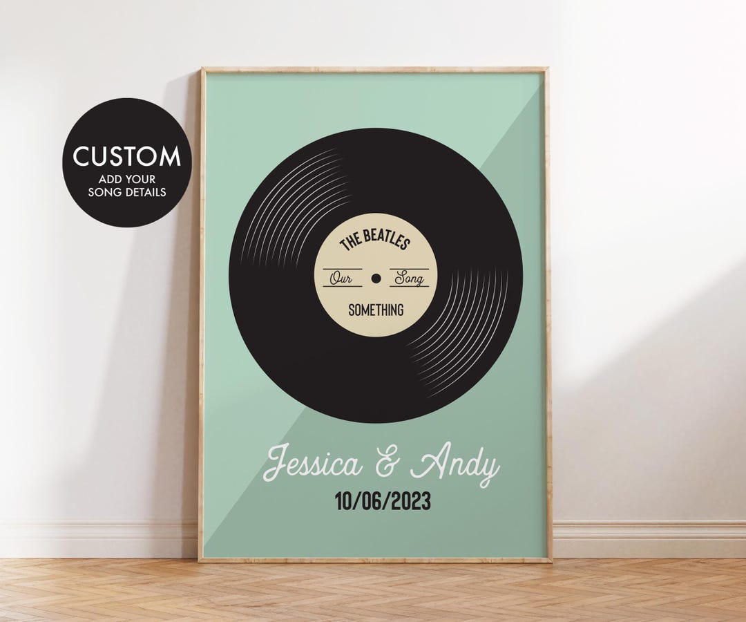 Custom Wedding Song Vinyl Record Print – Personalized Couple’s Wall Art ...
