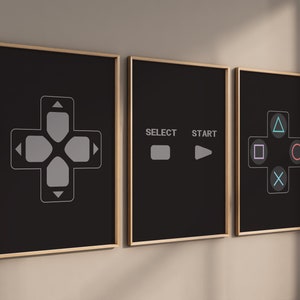 Video Game Prints, Video Game Controllers Print Set of 3, Gift for ...