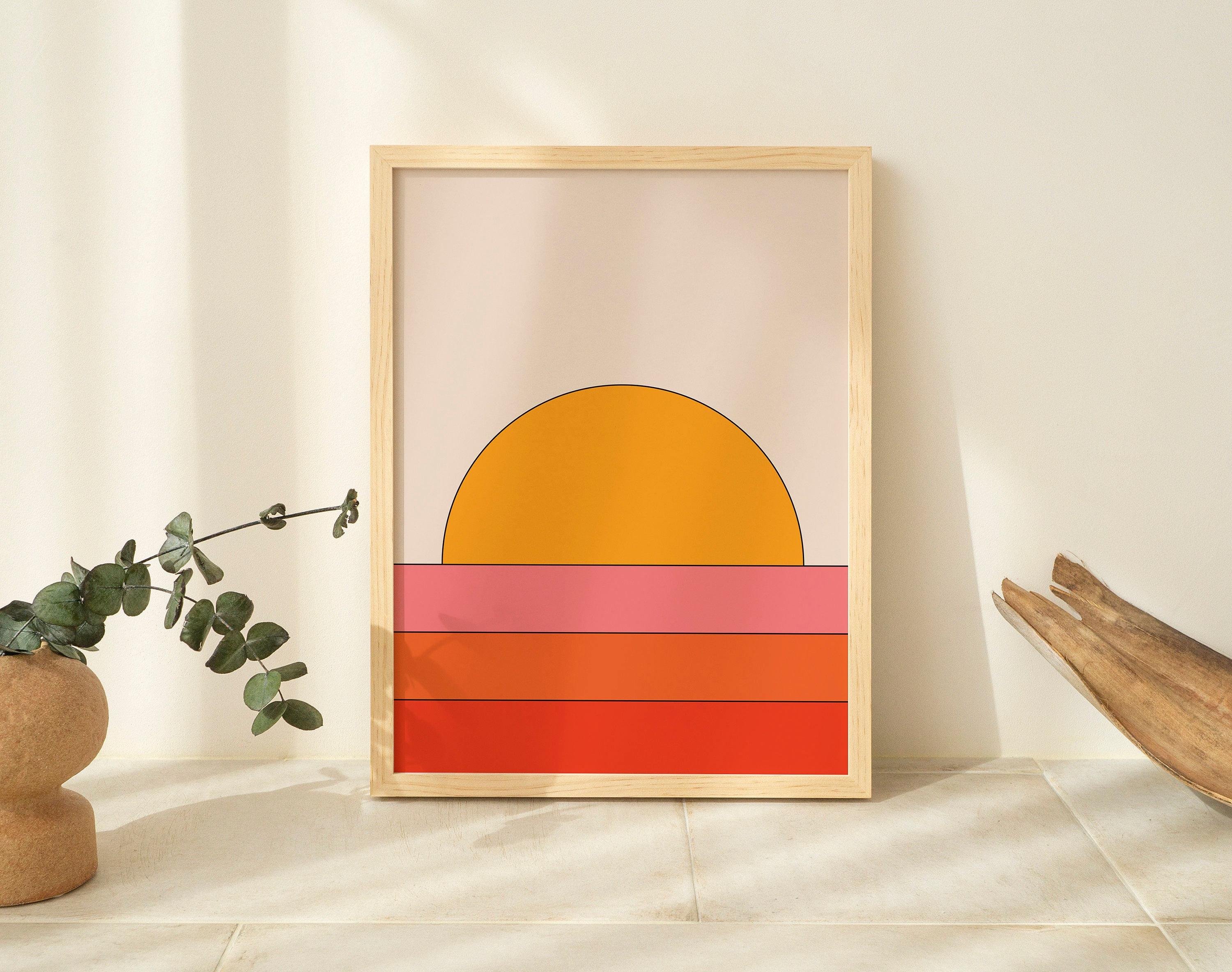 70s Sunset Print 1970s Decor Retro Sunset Art Print 70s - Etsy