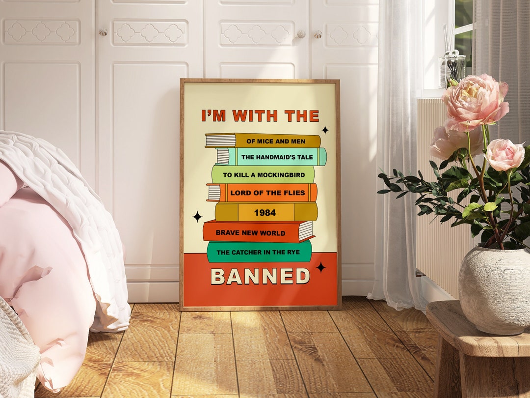 Banned Books Poster, Literary Gift, Book Lover Gift, Literary Poster ...