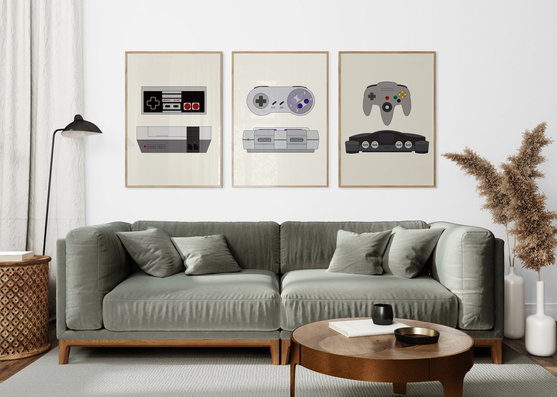 Video Game Art Set of 3, Gaming Prints, Rec Room Art, Game Room Decor ...