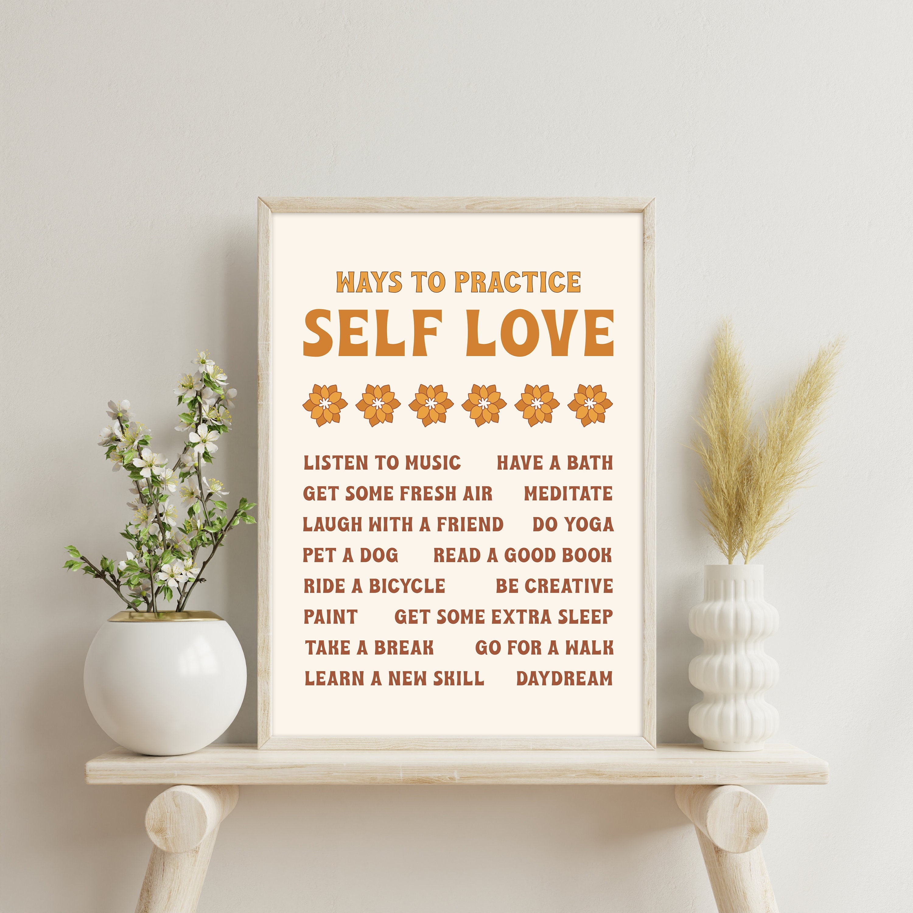 Self Love Print Retro Aesthetic Self Care Print - Etsy