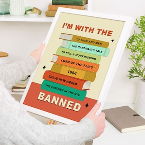 Banned Books Poster, Literary Gift, Book Lover Gift, Literary Poster ...
