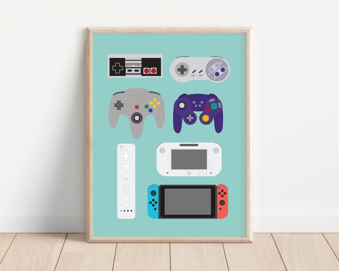 Video Game Controllers PRINTABLE Art Video Game Art Retro - Etsy
