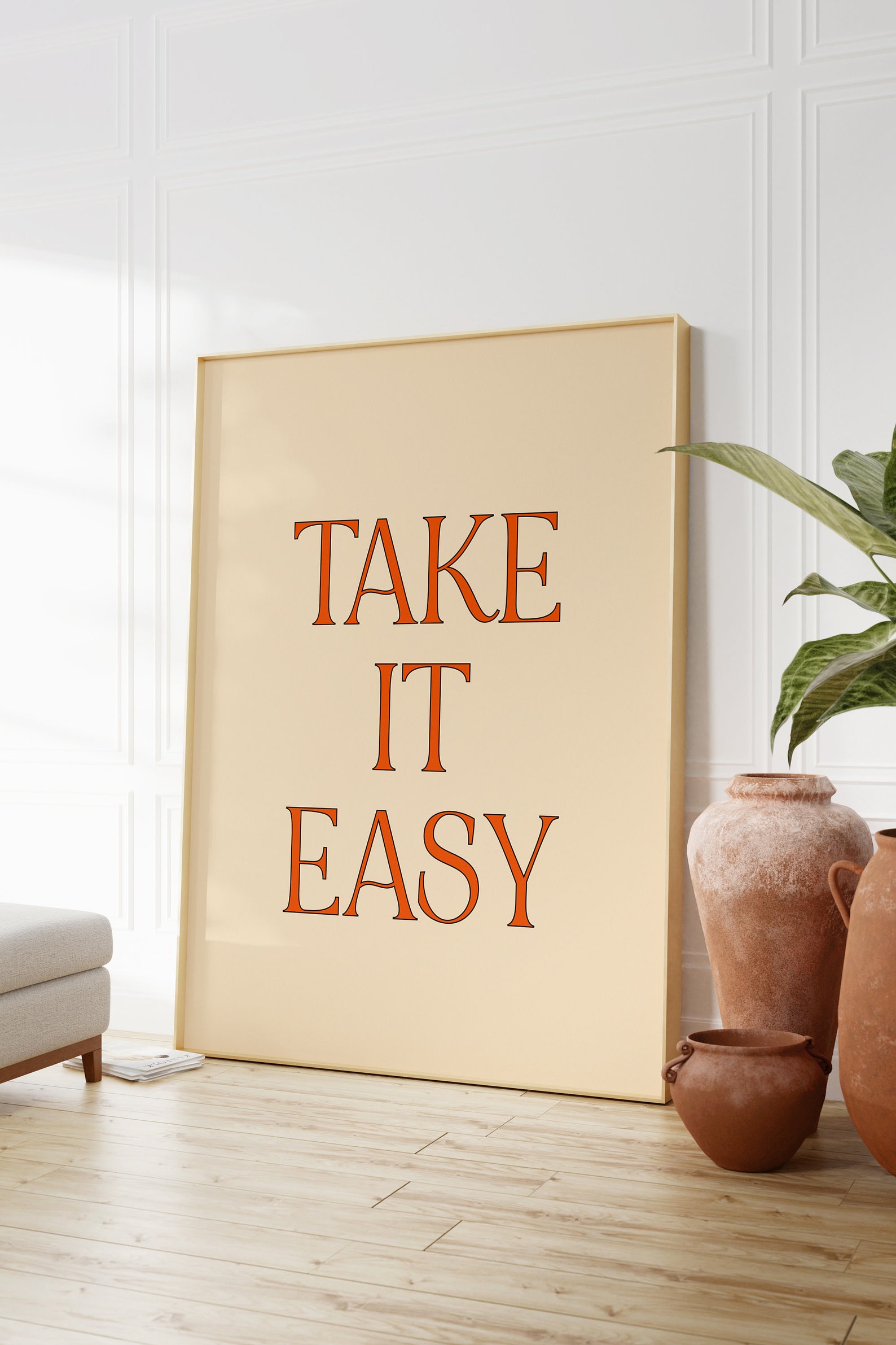Take It Easy Print 70s Poster Retro Wall Art Positive - Etsy