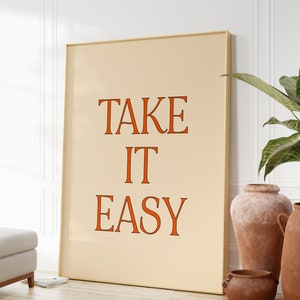 Take It Easy Print - 70s Poster - Retro Wall Art - Positive Wall Art ...