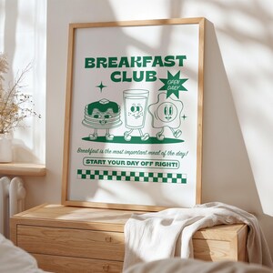 Breakfast Club Print, Retro Character Print, Retro Diner Poster, Cool ...