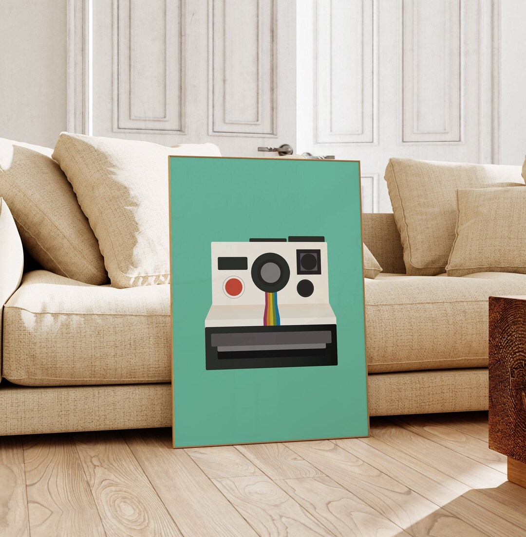 Retro Camera Print, Room Decor Aesthetic Y2K, Mid Century Modern Art ...