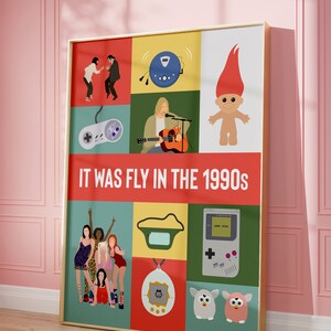 90s Poster - 1990s Art - Fly in the 90s - Bands From the 90s - Pop Art ...