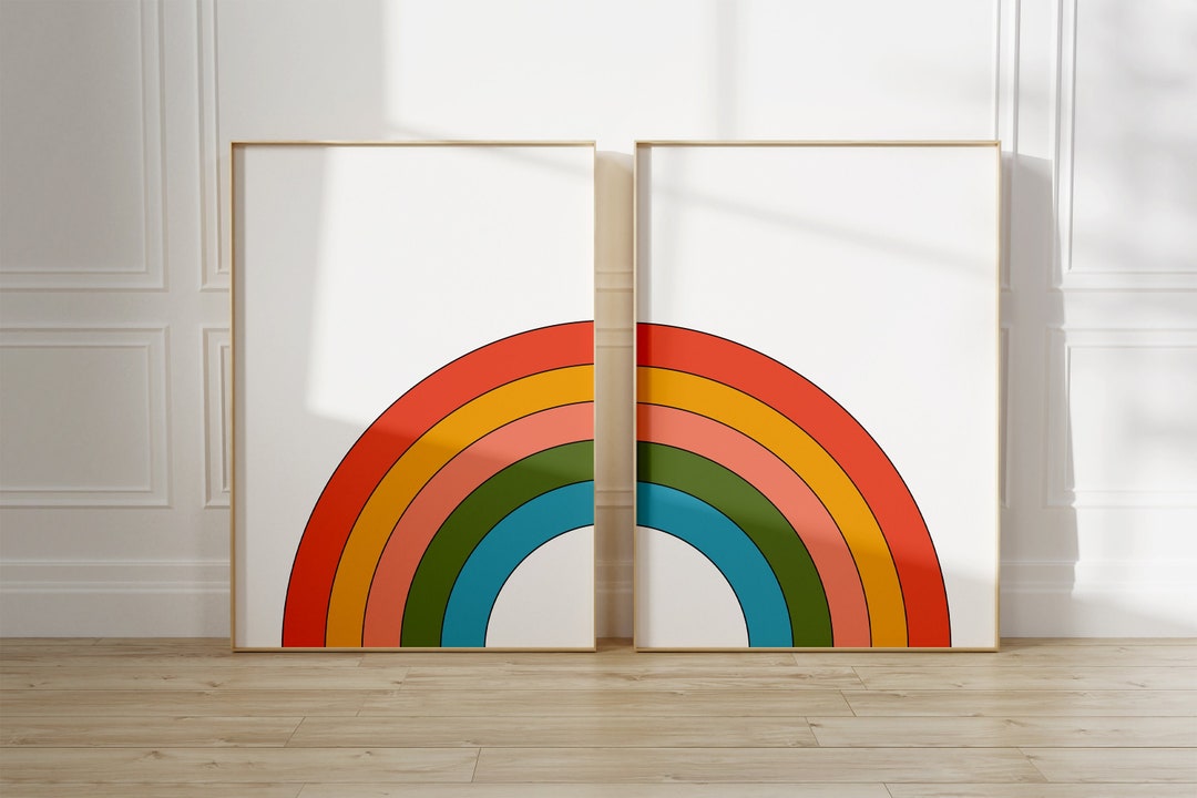Retro Rainbow Print - 70s Poster - Rainbow Art Print - 70s Art Print ...