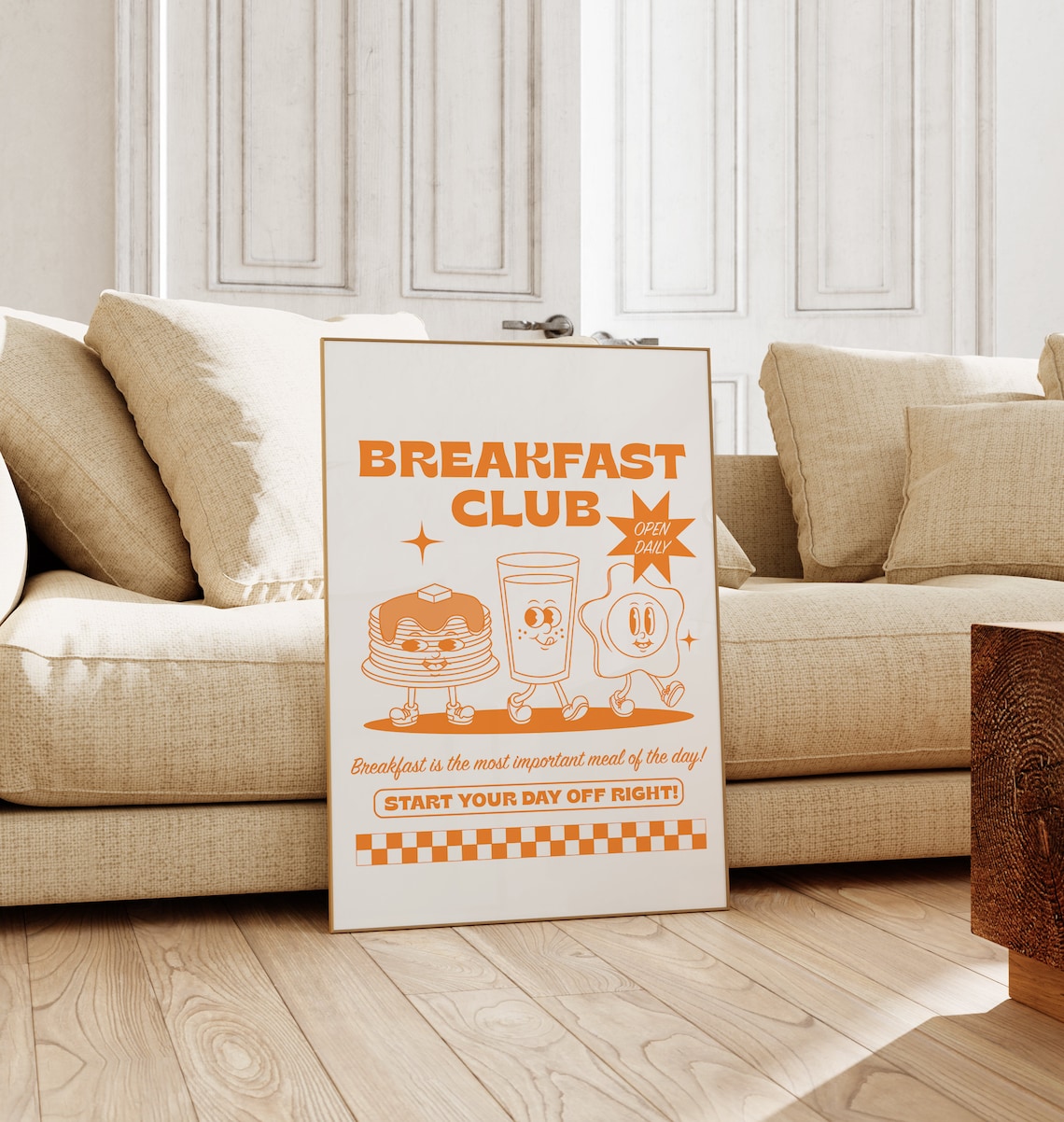 Breakfast Club Print, Retro Diner Poster for Kitchen, Retro Food Poster ...
