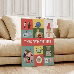 90s Poster - 1990s Art - Fly in the 90s - Bands From the 90s - Pop Art ...