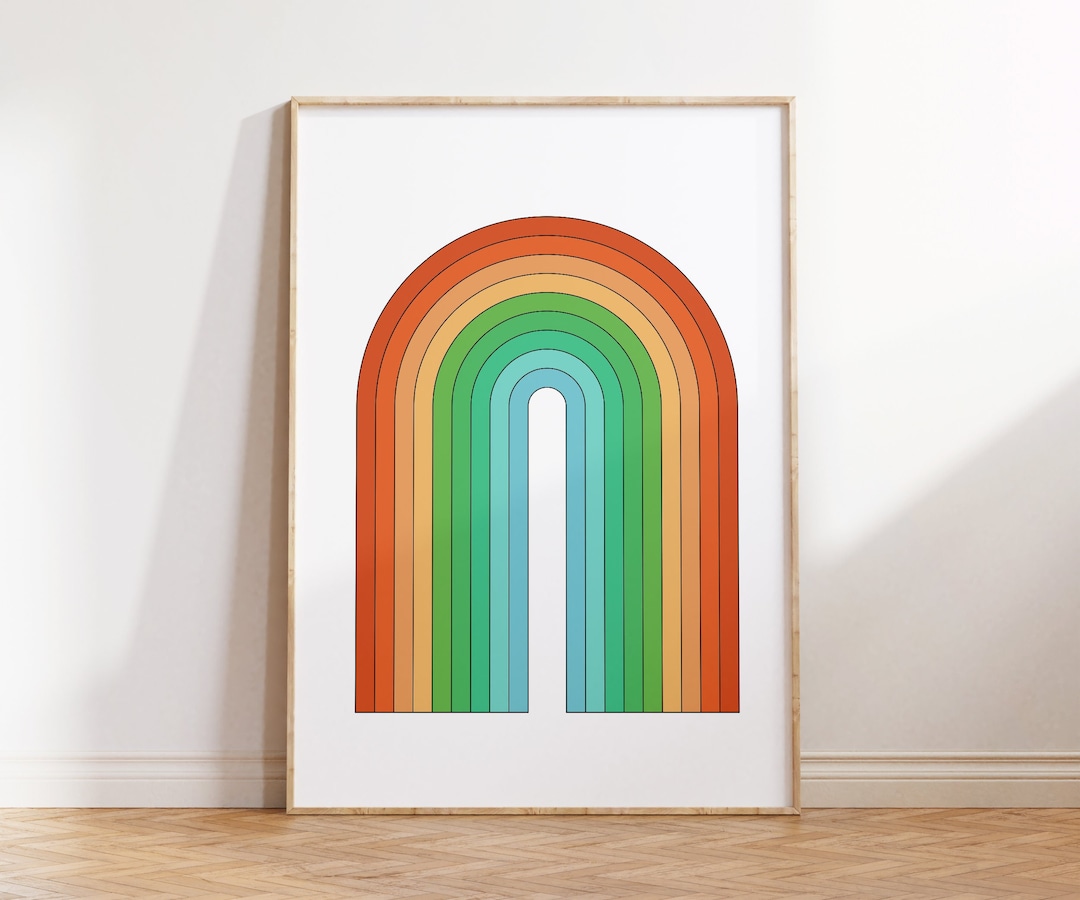 70s Rainbow Print - Mid-century Modern Art - Trendy Wall Art ...