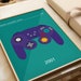 Classic Video Game Controllers Print Set of 6, Retro Video Game Art ...