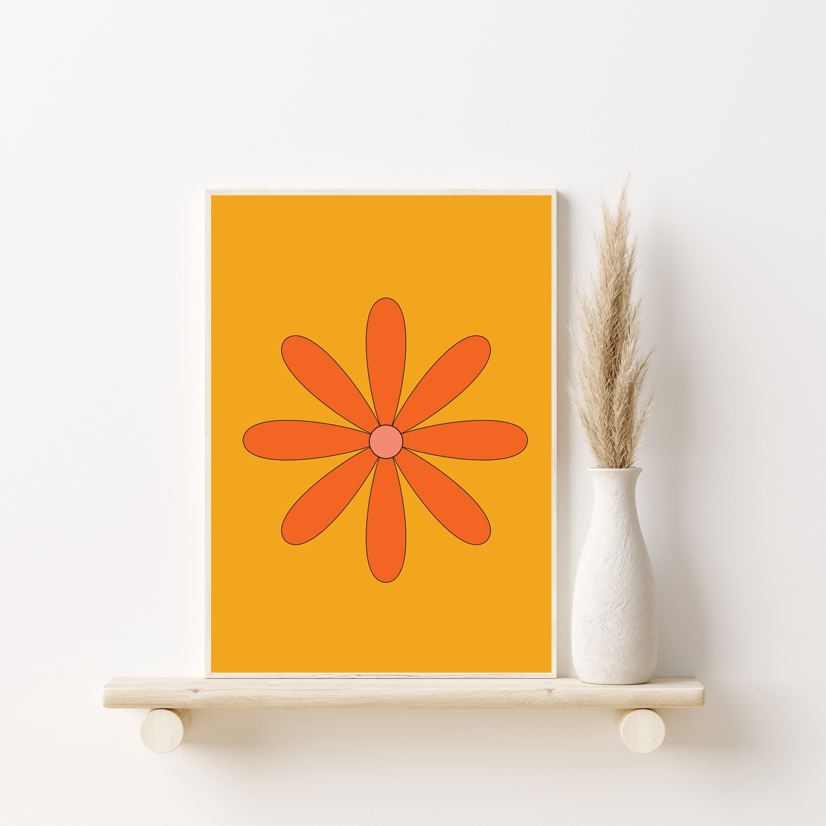 70s Daisy Poster PRINTABLE ART 70s Wall Art Daisy Print - Etsy