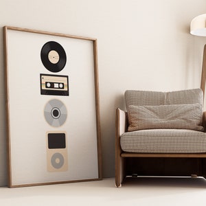 Retro Music Print, Music Evolution Print, Gift for Music Lover, Vinyl ...