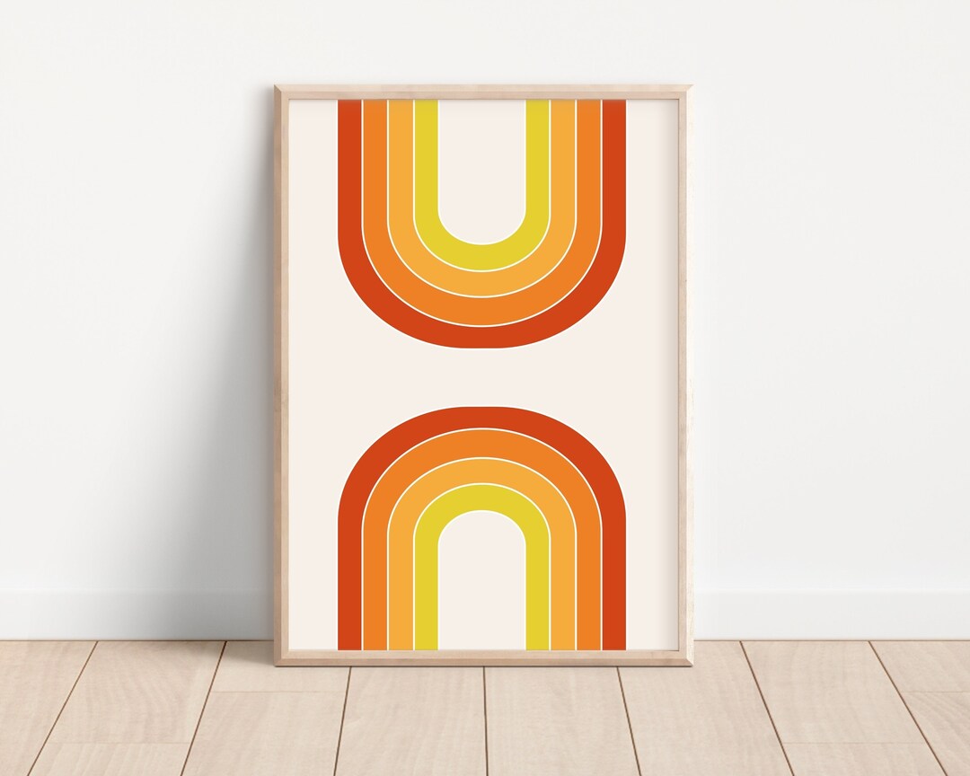 70s Rainbow PRINTABLE ART - 70s Decor - Retro Art Print - Abstract ...