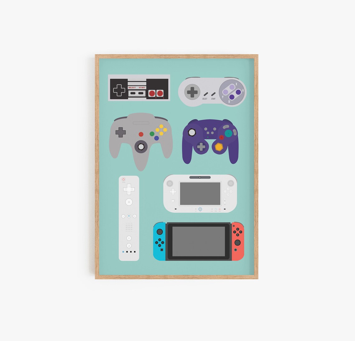 Video Game Controllers PRINTABLE Art Video Game Art Retro | Etsy