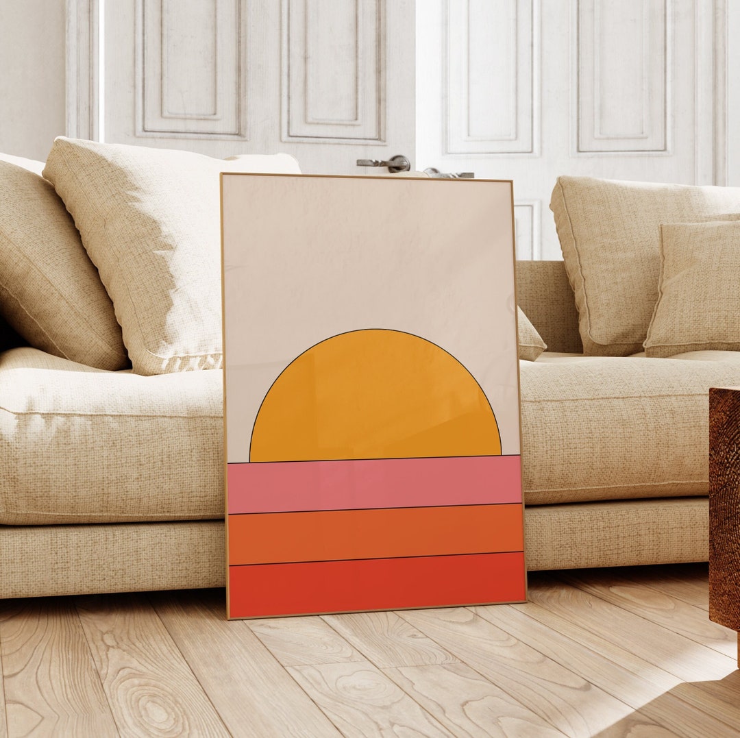 70s Sunset Print 1970s Decor Retro Sunset Art Print 70s - Etsy