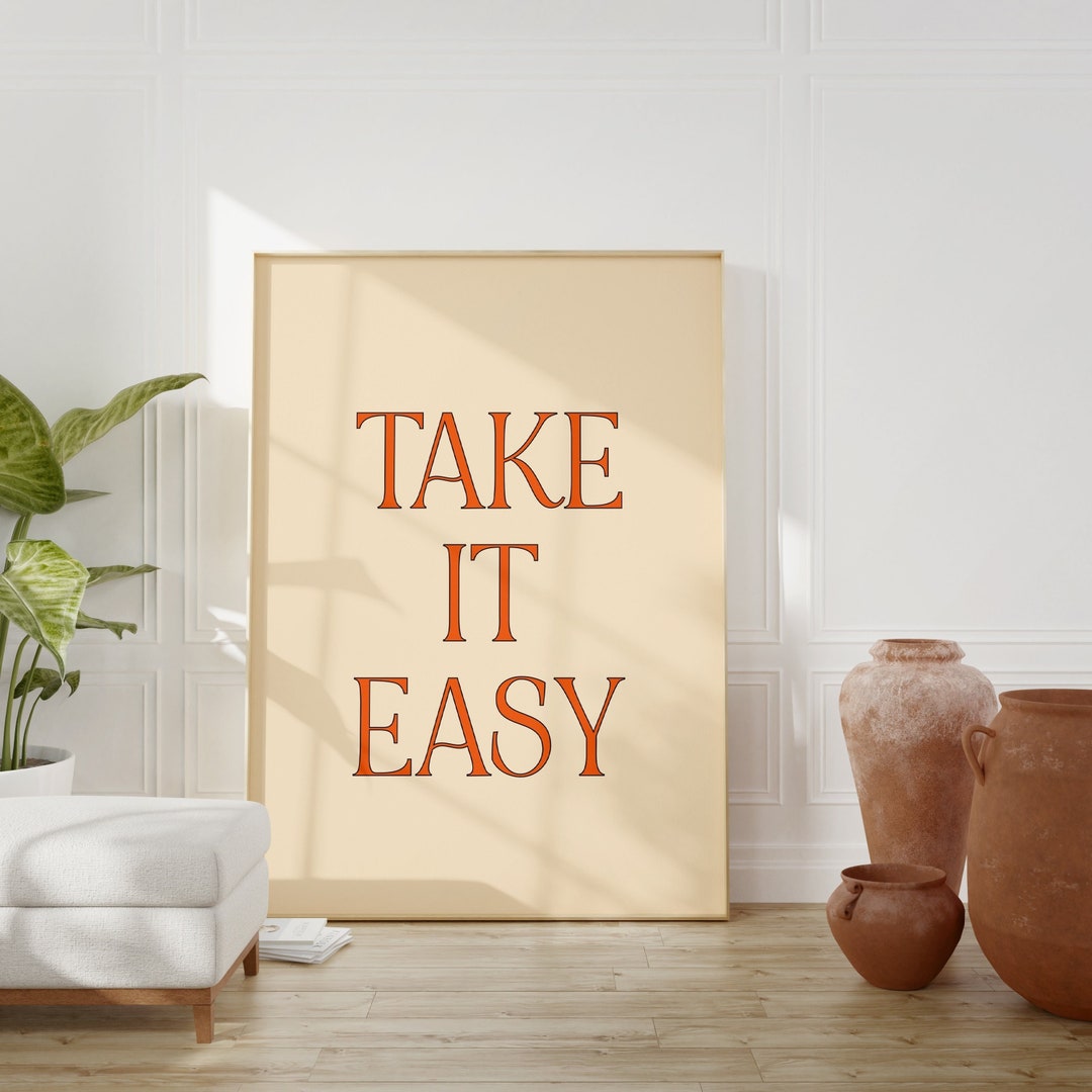 Take It Easy Print 70s Poster Retro Wall Art Positive - Etsy