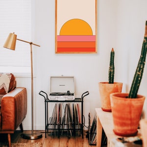 70s Sunset Print - 1970s Decor - Retro Sunset Art Print - 70s Poster ...